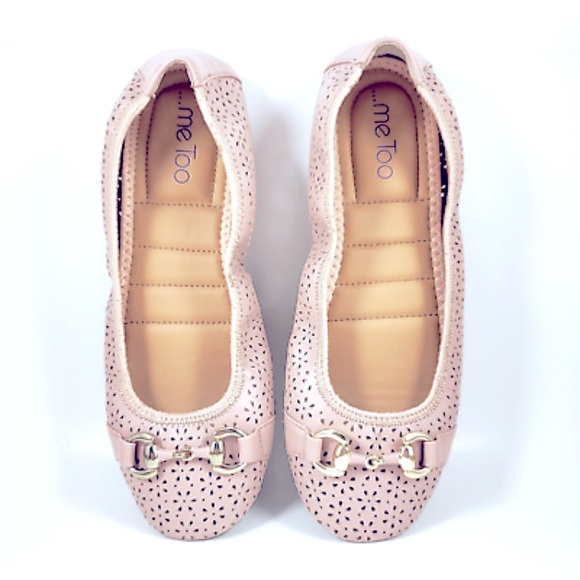 me too | Shoes | Me Too Lila Pink Faux Leather Eyelet Ballet Flats ...